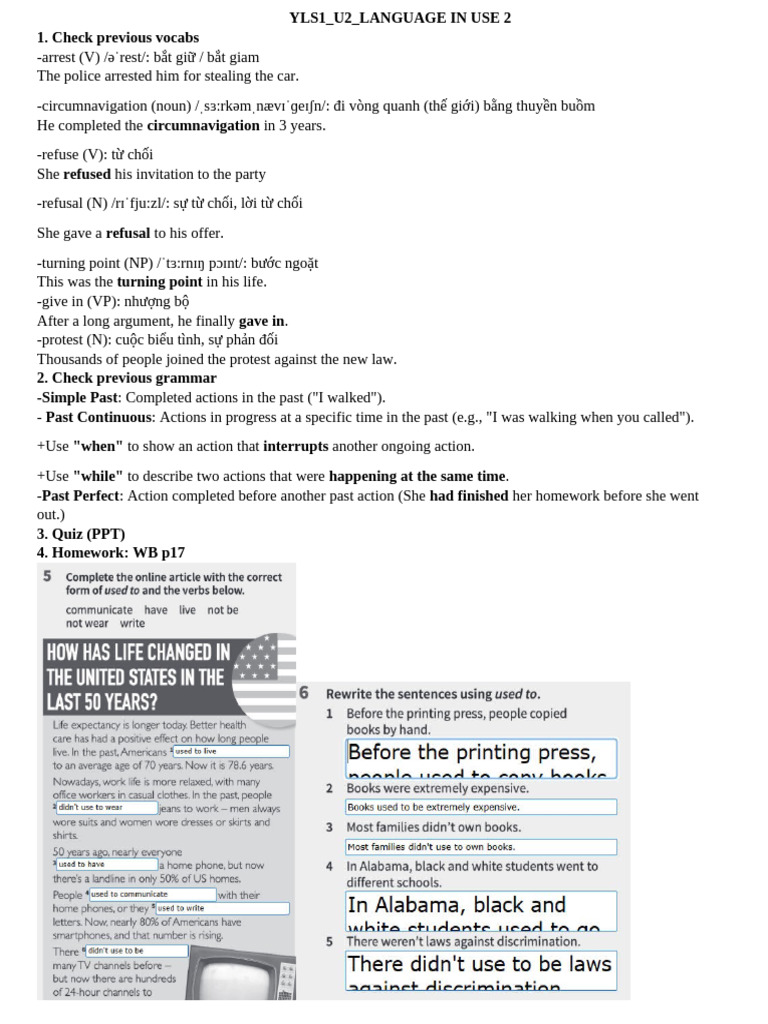 Yls1 - U2 - Language in Use 2 | PDF | Internet | Service Industries