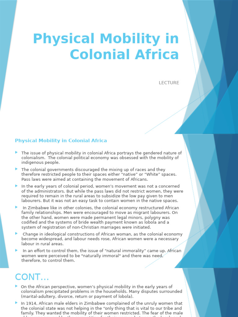 Gendered Mobility in Colonial Africa | PDF | Colonialism | Gender Role
