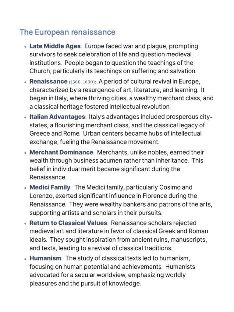 The European Renaissance, Reformation, Vijaynagara Empire | PDF ...