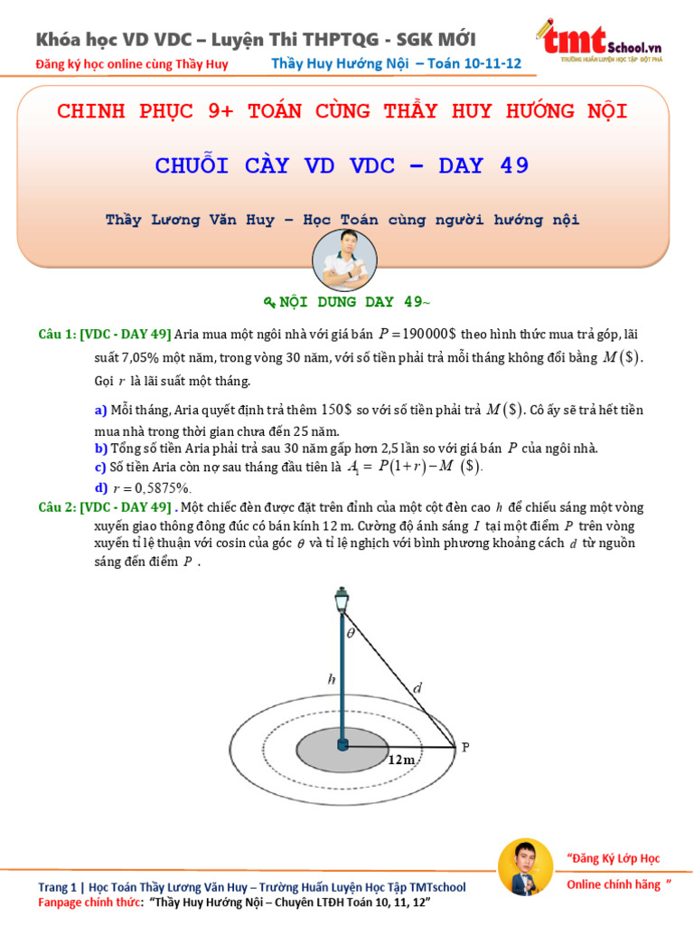 (LVH) - CÀY VD VDC - DAY 49 - ĐỀ BÀI | PDF