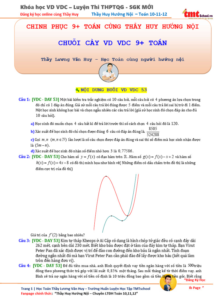 (LVH) - CÀY VD VDC - DAY 53 - ĐỀ BÀI | PDF