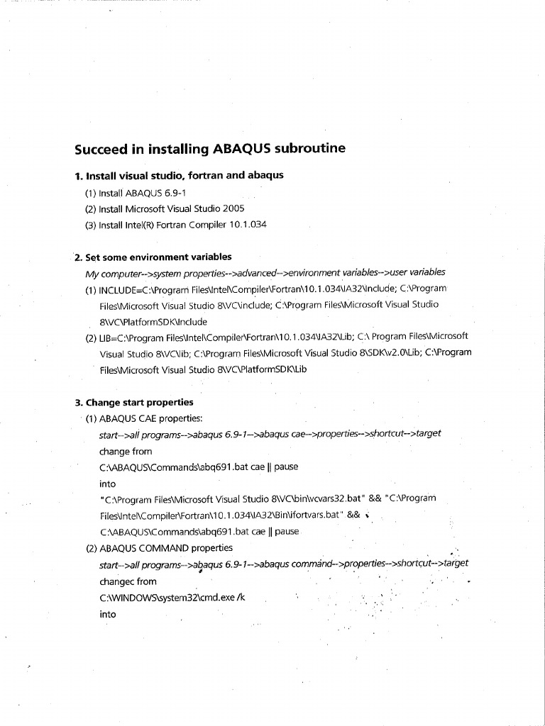 Installation ABAQUS Subroutine.pdf | PDF