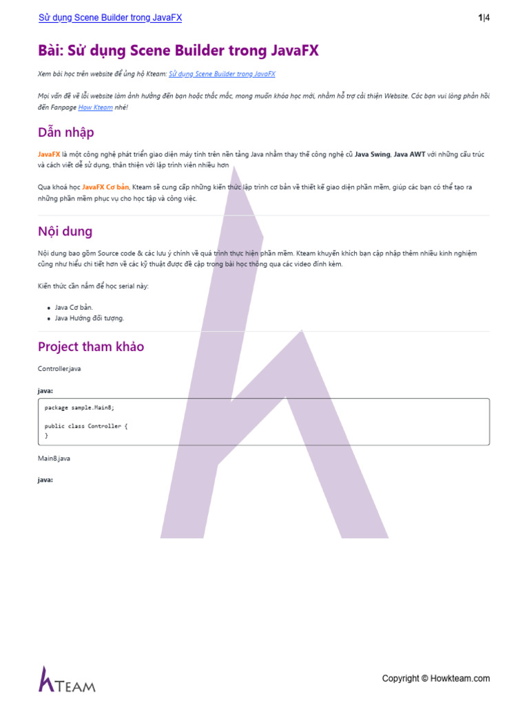 HOWKTEAM - VN - S D NG Scene Builder Trong JavaFX | PDF