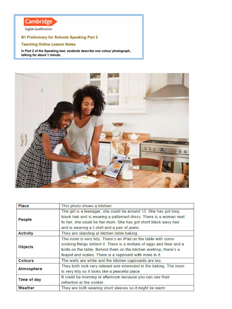 b1 Speaking Part 2 - Cambridge | PDF