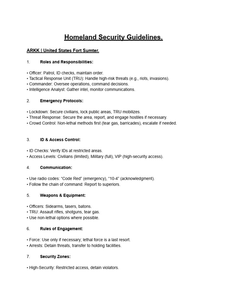 Homeland Security Roles & Protocols Guide | PDF