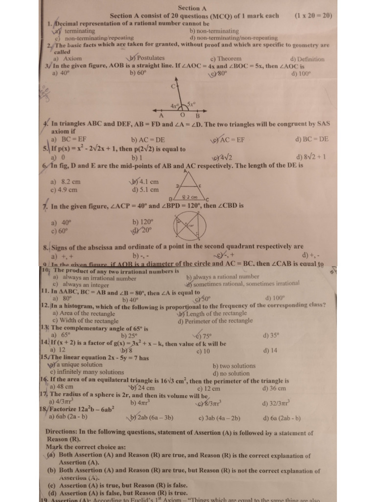 Maths MCQ PDF | PDF
