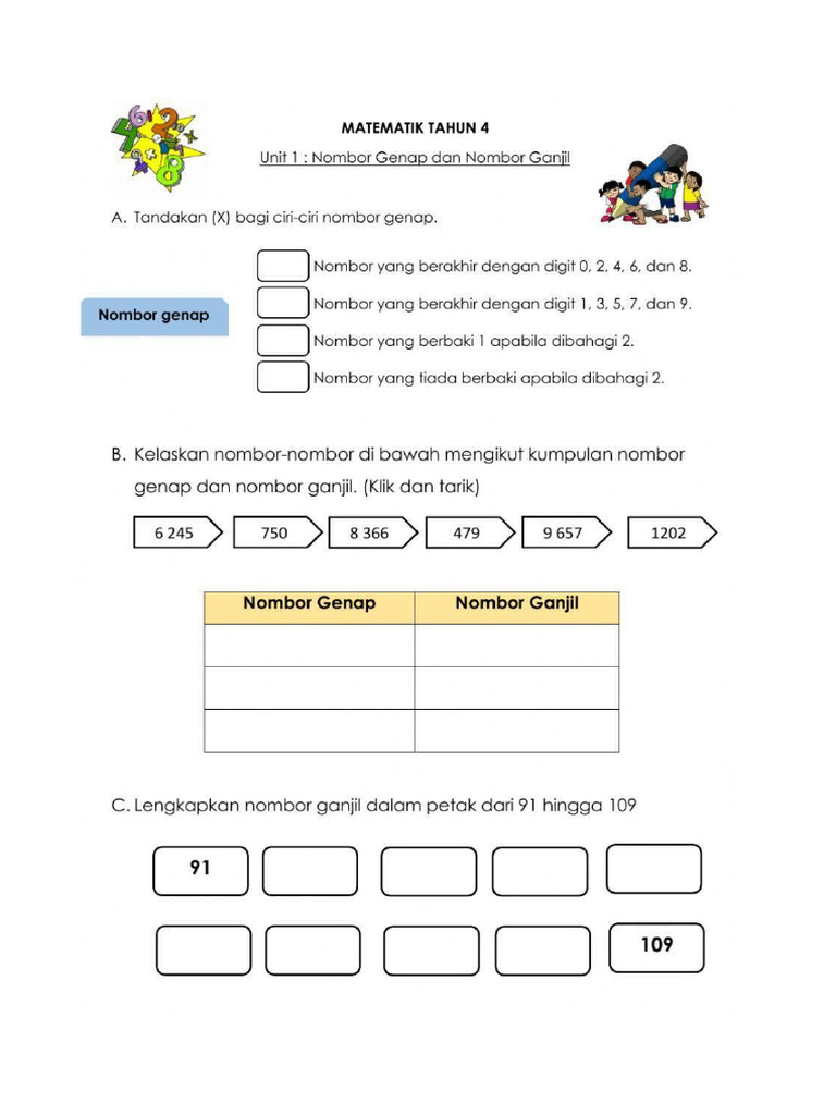 Nombor Genap Dan Ganjil | PDF