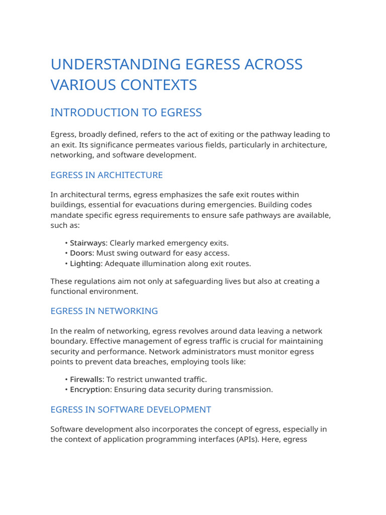 Understanding Egress Across Various Contexts | PDF | Computer Network ...