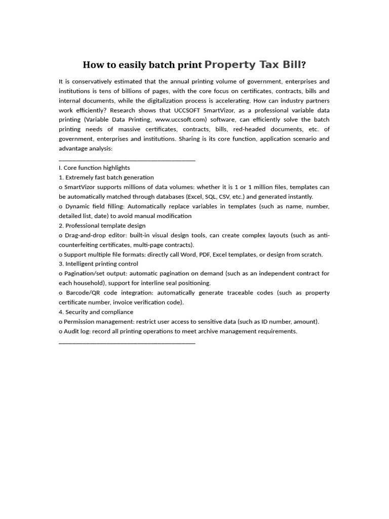 Batch Print Property Tax Bills Efficiently | PDF | Databases ...
