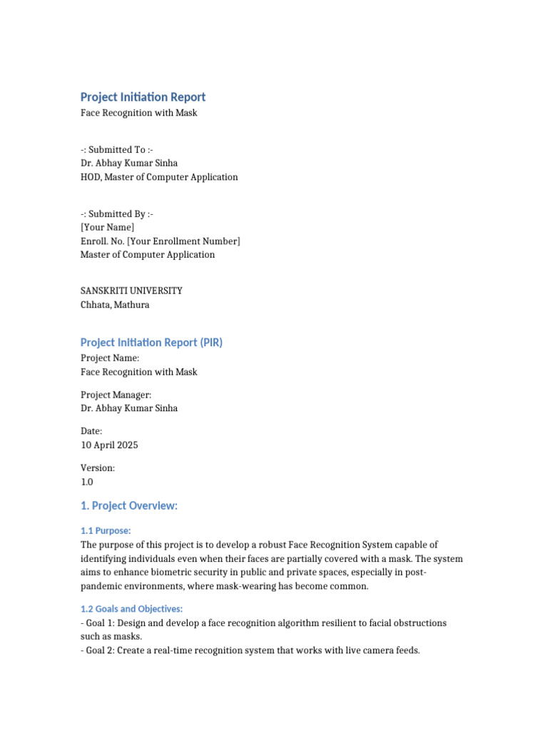 Face Recognition System with Masks | PDF | Biometrics | Information Science