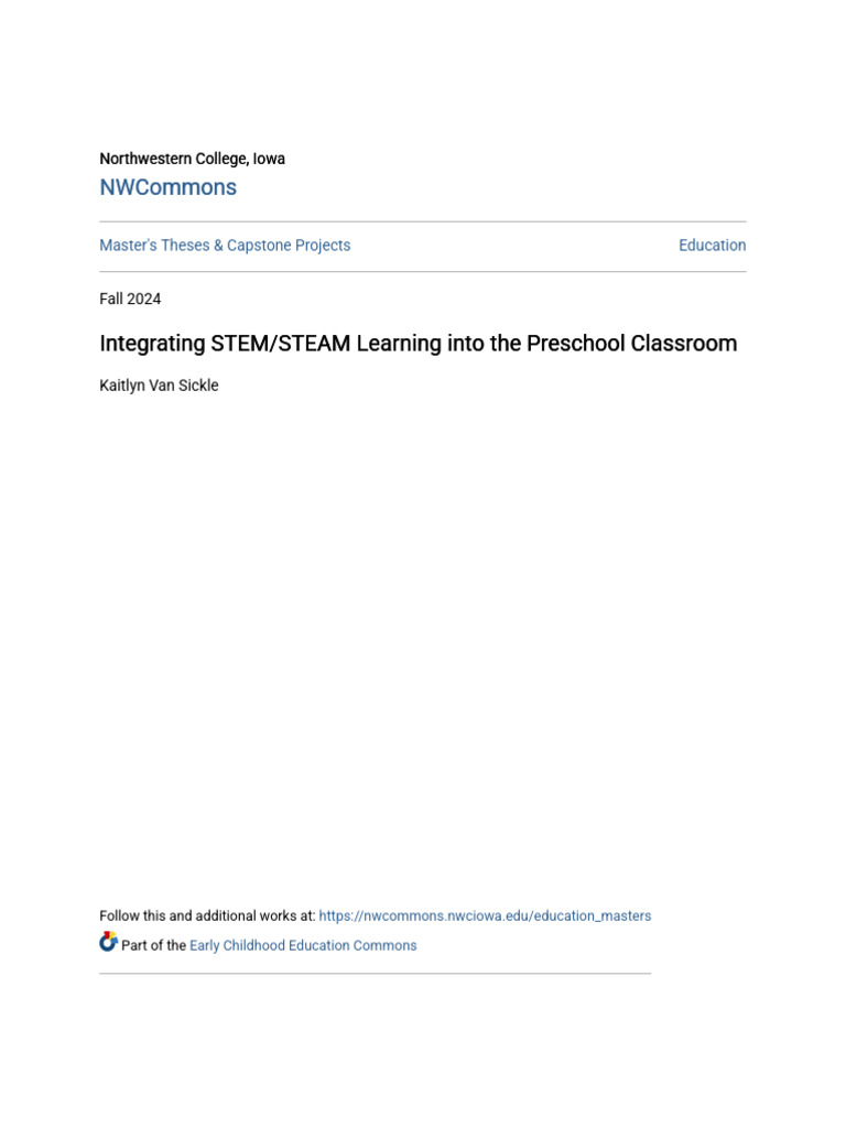 Integrating STEM - STEAM Learning Into The Preschool Classroom | PDF ...