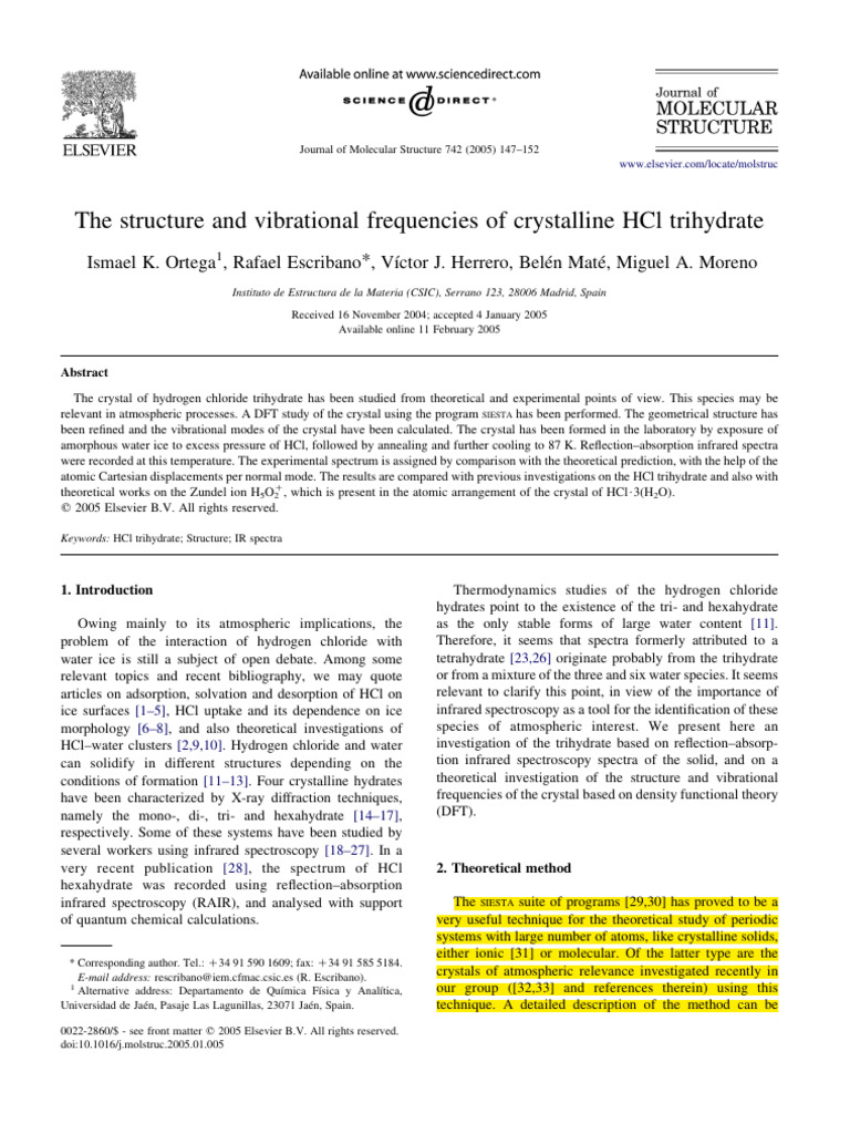 siesta pbe yöntem ve IR hesaplama | PDF | Molecules | Spectroscopy