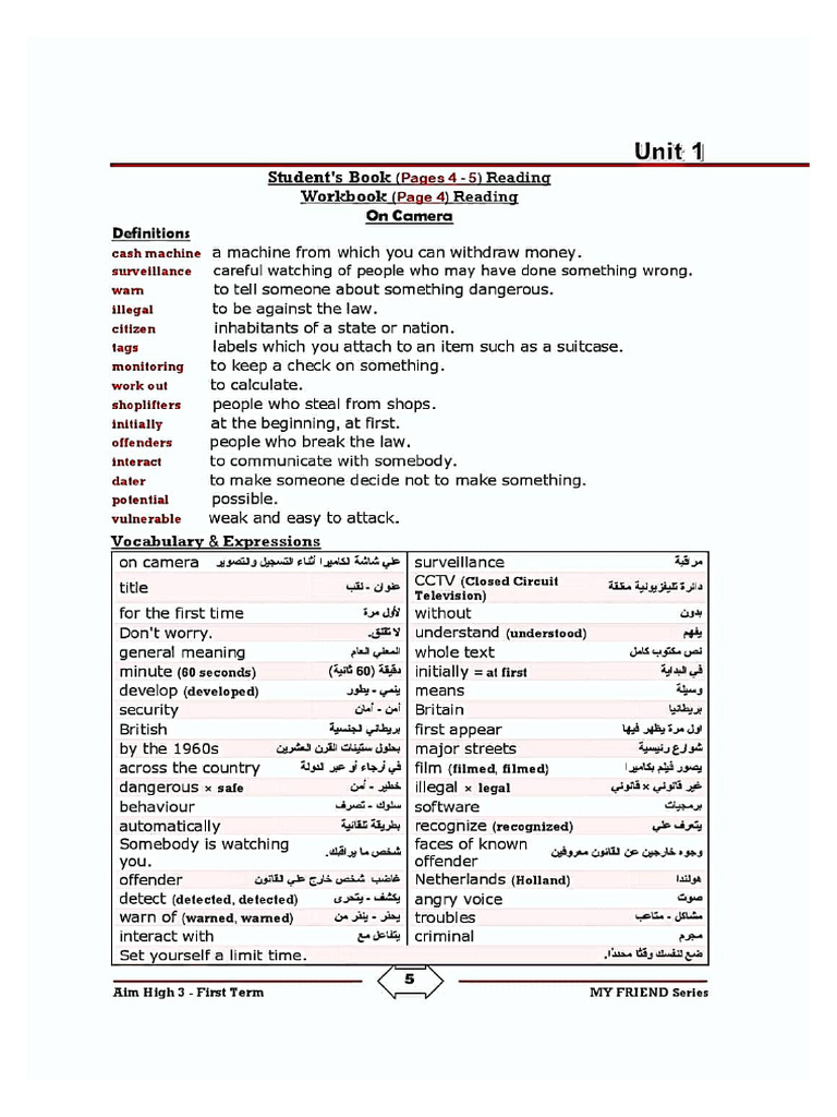 Aim High Prep 3 Term 1 | PDF