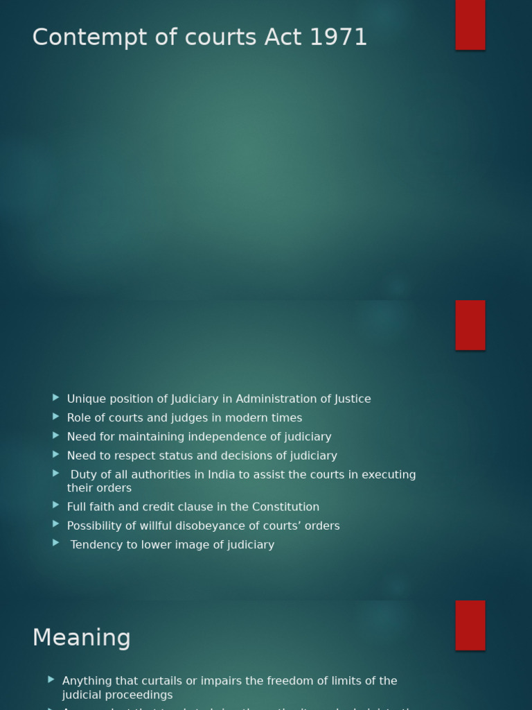 PPT on Contempt of Court | PDF | Contempt Of Court | Supreme Court Of ...