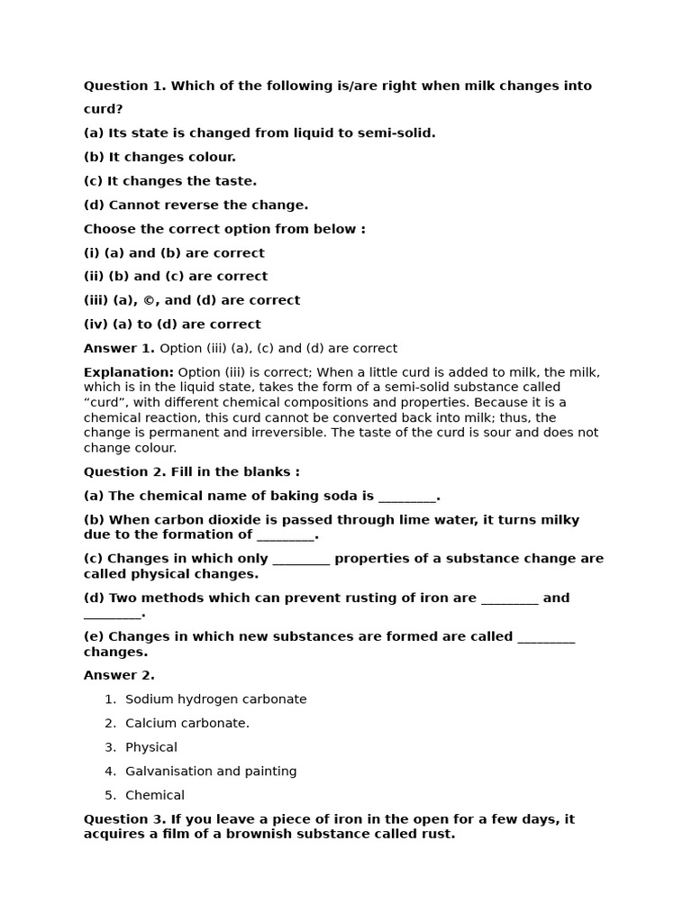 Physical and Chemical Changes | PDF | Sodium Bicarbonate | Chemical ...