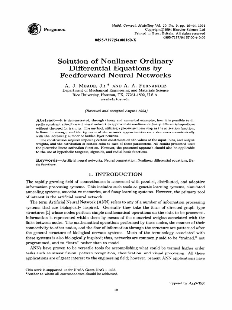 Neural Networks for Nonlinear ODEs | PDF | Nonlinear System | Function ...