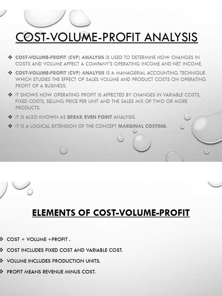 Cost Volume Profit Analysis | PDF
