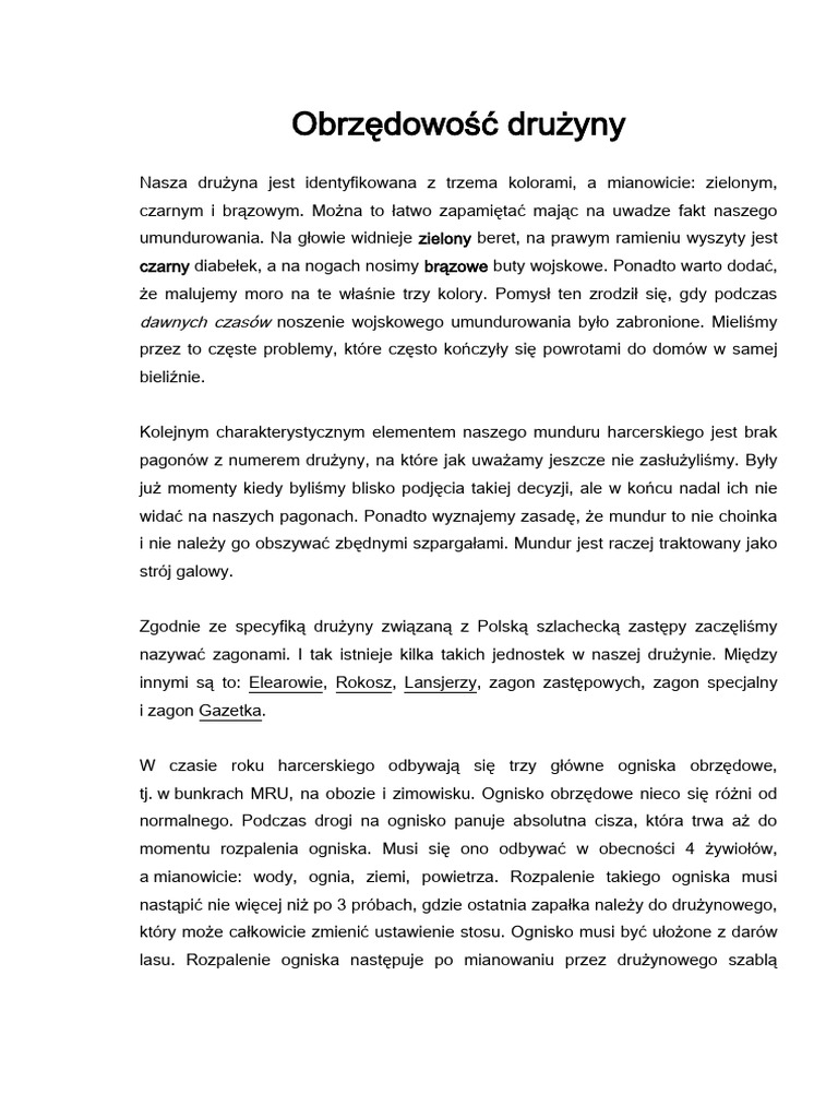 07W Obrzedowosc Druzyny - Przyklad | PDF