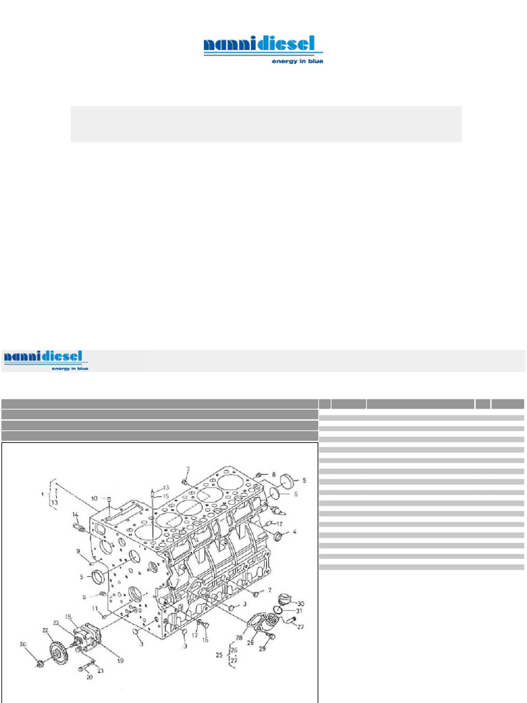 Nanni Diesel Moteur 5.250TDI Parts List | PDF | Valve | Washer (Hardware)