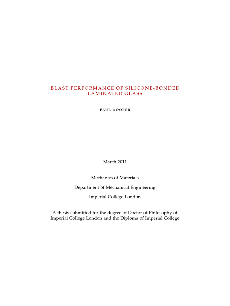 Blast Performance of Silicone-Bonded Laminated Glass | PDF | Deformation (Engineering) | Fracture