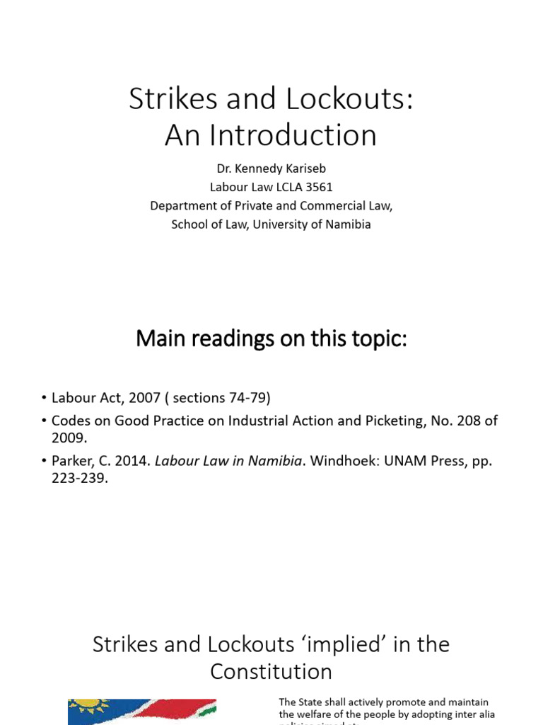 Understanding Strikes and Lockouts in Namibia | PDF | Strike Action ...