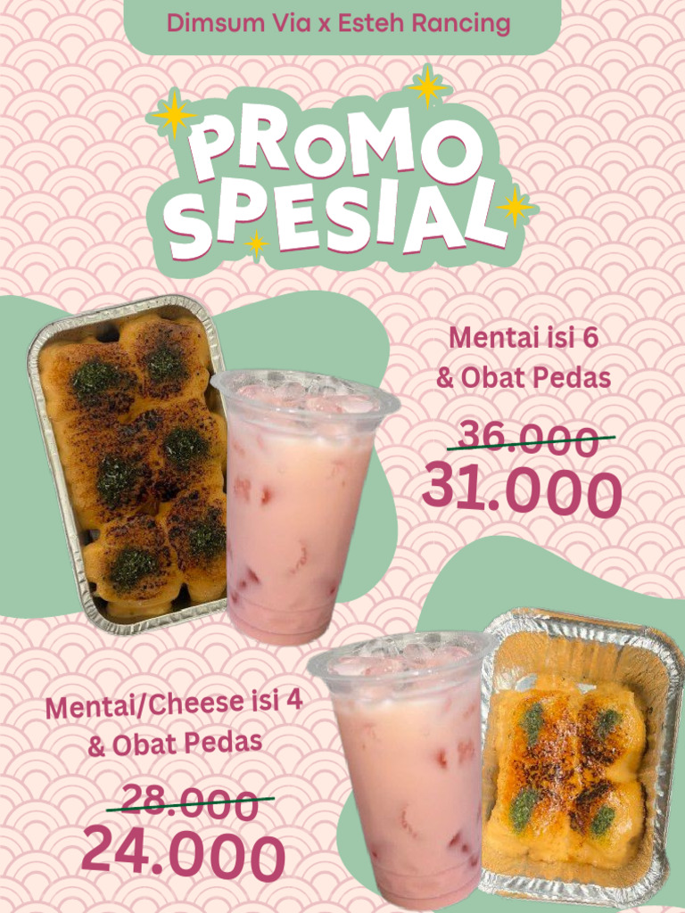 Hijau dan Krem Iklan Promosi Diskon Produk Minuman Boba Konten ...