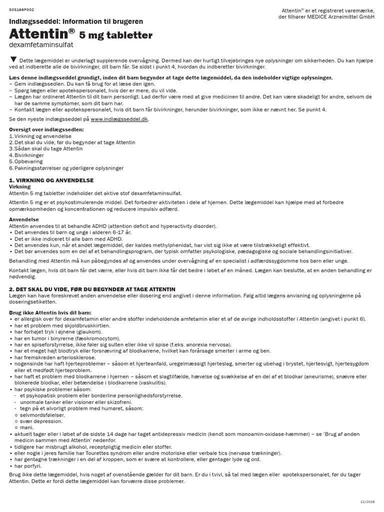 Attentin Tabletter 5 MG | PDF