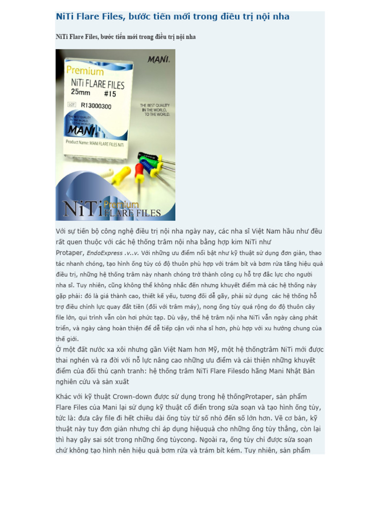 Các D NG C Và Phương Pháp N I Nha | PDF