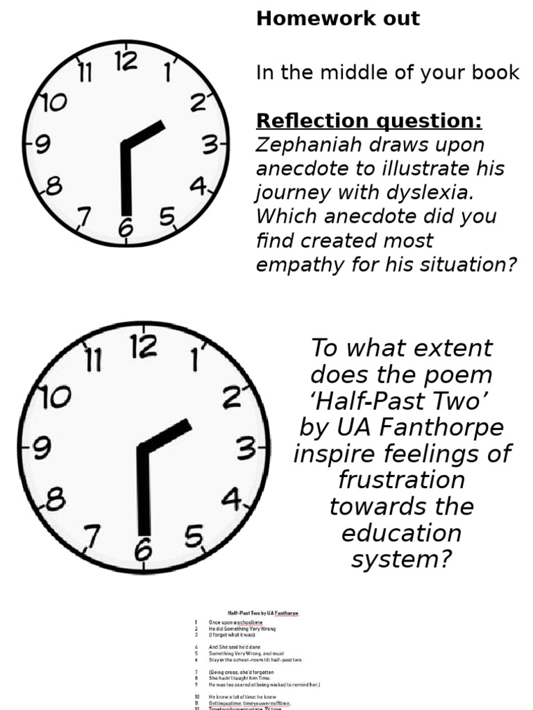 Analyzing 'Half-Past Two' Poem | PDF