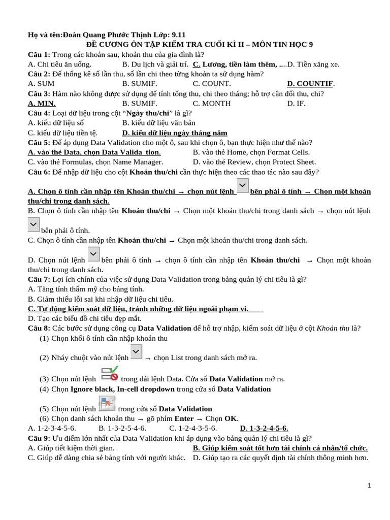 Tin 9 On Tap Ck2 2025 | PDF