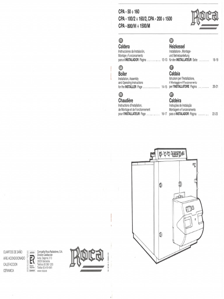 Manual Caldeira Roca CPAs | PDF