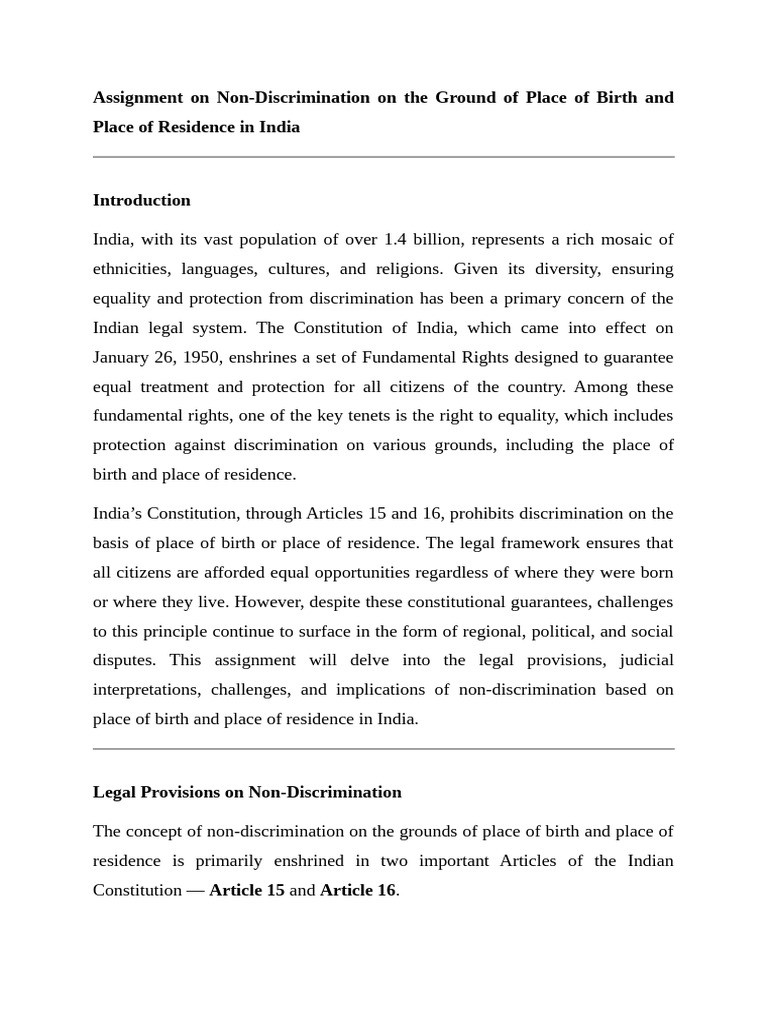 5.4 Non - Discrimination - On - The - Ground - of - Place - of - Birth ...
