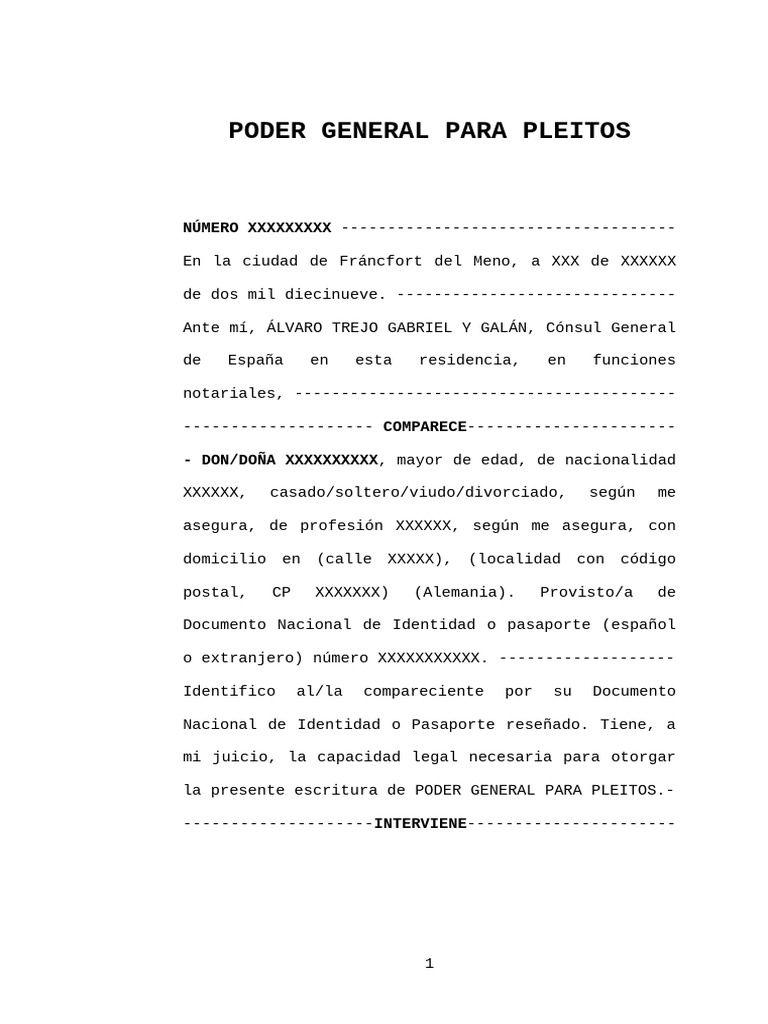 Modelo Poder General para Pleitos | PDF | Judicaturas | Esfera pública