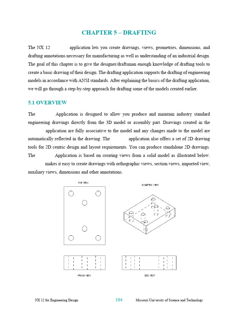 (CAD) NX12 - Tutorial - CH5 - Drafting | PDF | Technical Drawing | Icon (Computing)