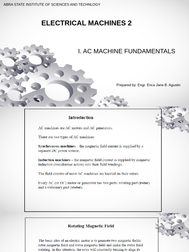 ELECTRICAL MACHINES 2 Topic I - 010017 | PDF
