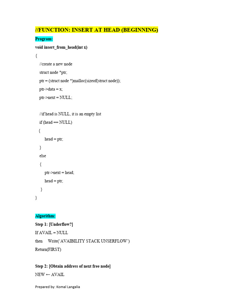 Practical+Algorithm of Singly Linkedlist | PDF | Pointer (Computer ... Practical+Algorithm of Singly Linkedlist | PDF | Pointer (Computer ...