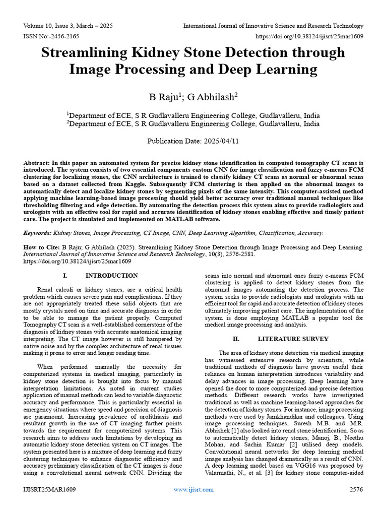 Streamlining Kidney Stone Detection through Image Processing and Deep Learning | PDF | Ct Scan ...