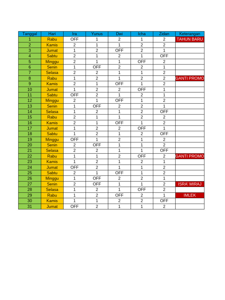 Jadwal | PDF