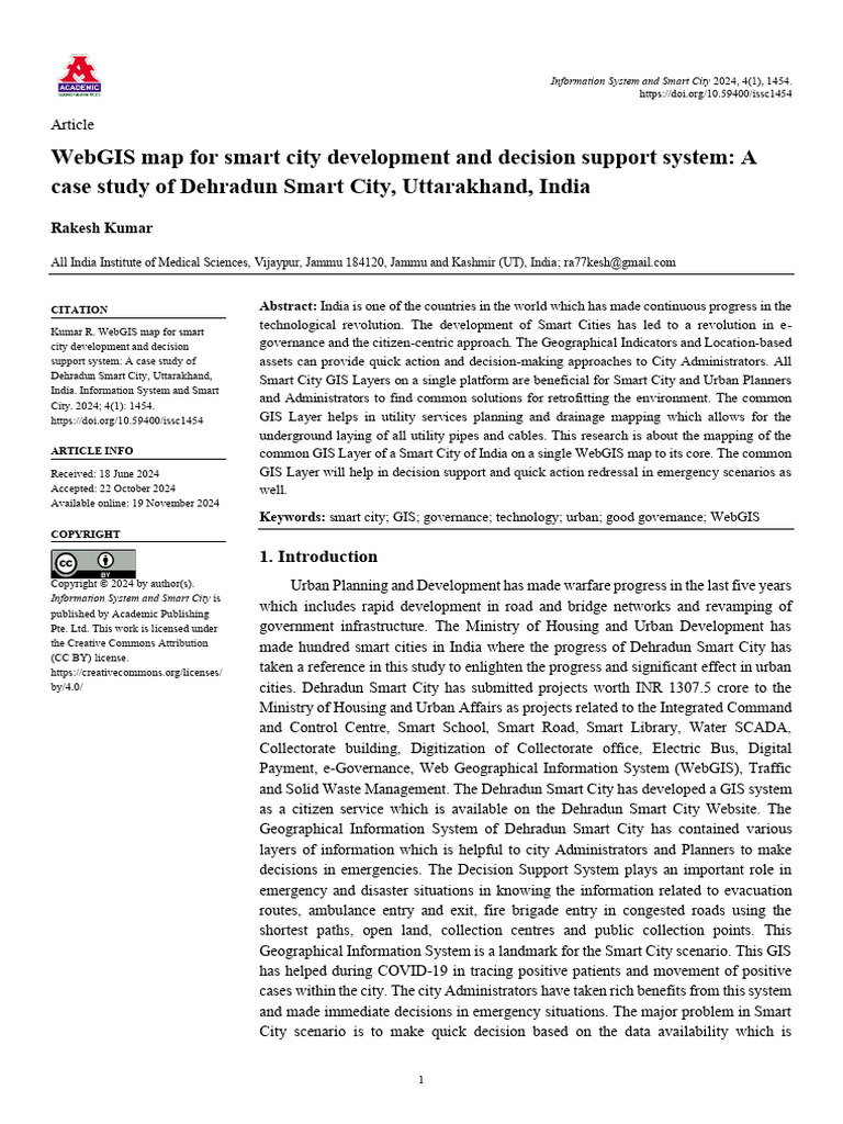 WebGIS Map For Smart City Development and Decision | PDF | Geographic ...