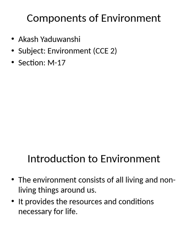 Key Components of the Environment | PDF