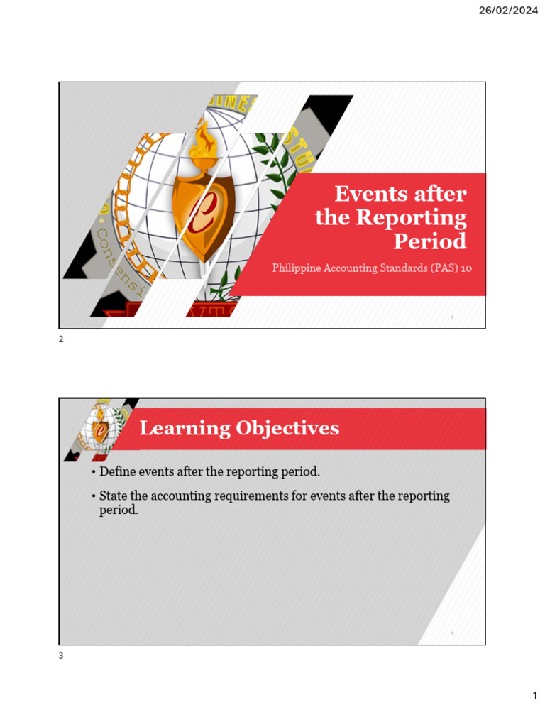 Events After Reporting Period Explained | PDF | Going Concern ...
