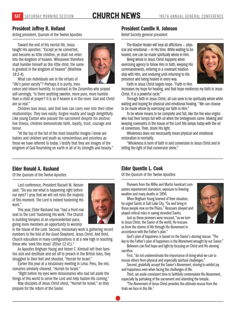 April 2025 LDS General Conference Insights | PDF | Jesus | God The Father