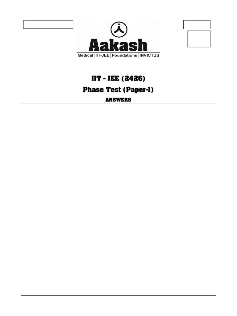 Class XI IIT JEE Phase Test Paper 1 | PDF | Geometric Shapes ...