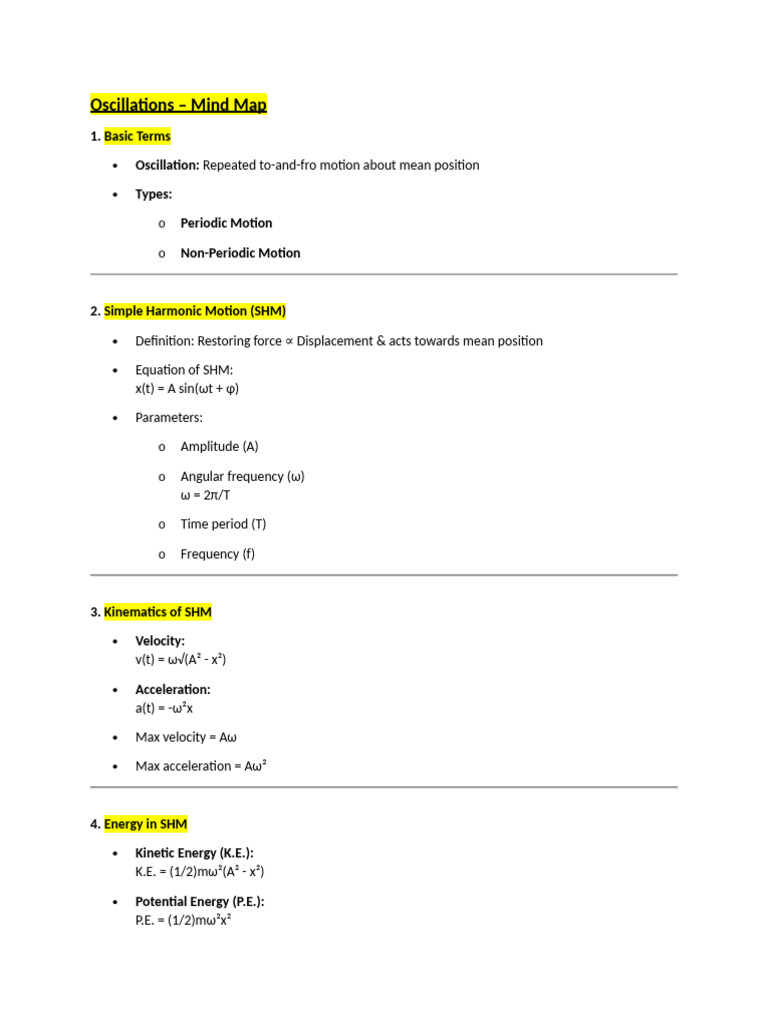 Understanding Oscillations and SHM | PDF