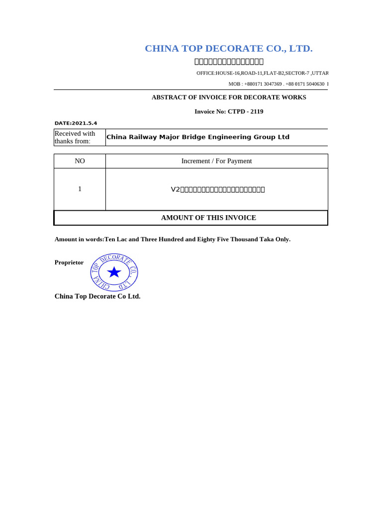 Invoice CTPD | PDF