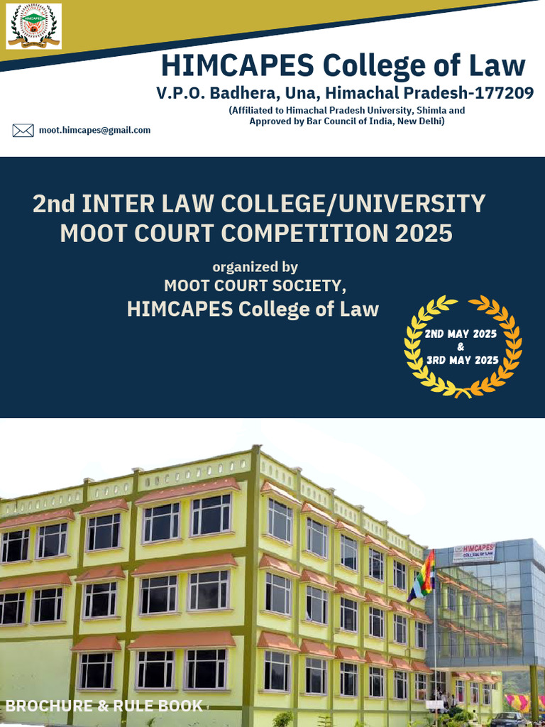 2nd INTER LAW COLLEGE/UNIVERSITY MOOT COURT COMPETITION 2025 | PDF ...