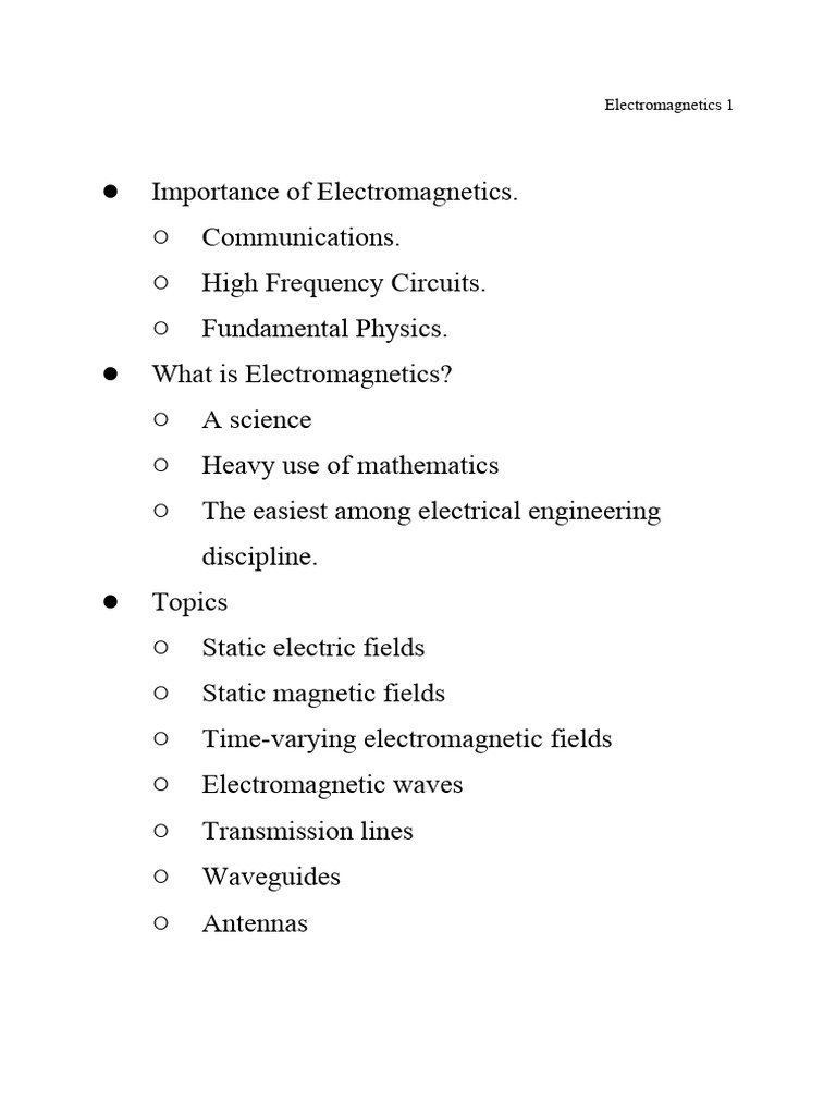Fundamentals of Electromagnetics | PDF | Magnetic Field | Inductance