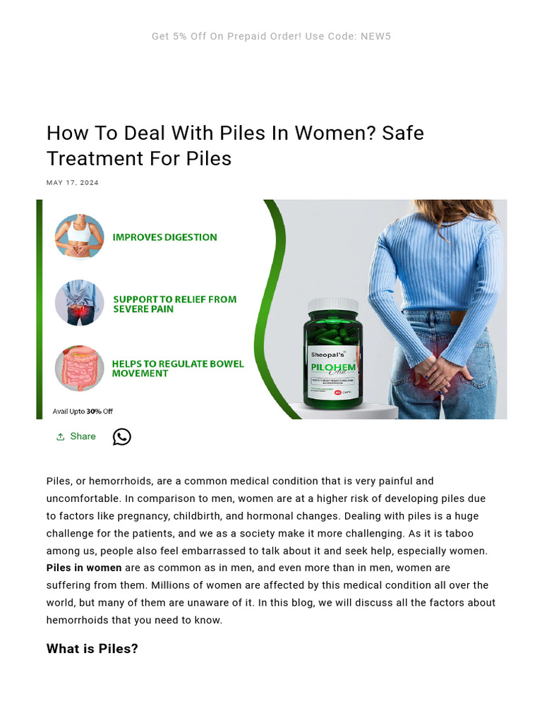 How To Deal With Piles in Women - Safe Treatment For Piles - Sheopals ...