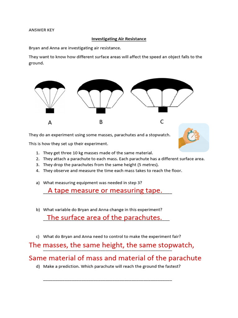 Grade 5 - Week 29 - Science - Fair Test Worksheet Answers | PDF