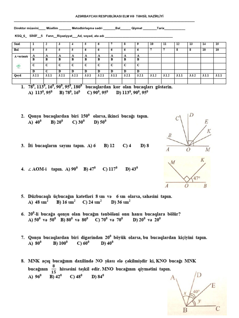 5 Sinif Ksq 6 S. Vüsalə | PDF